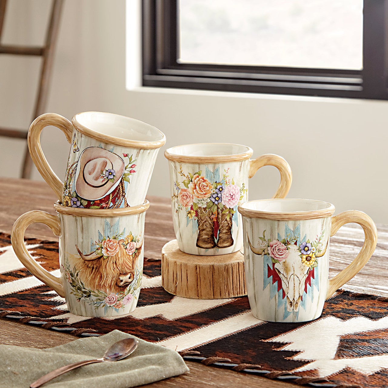 Highland Ranch Mugs - Set of 4 | Lone Star Western Decor