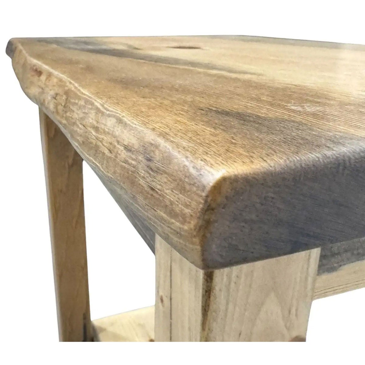 Denton Live Edge End Table with Shelf | Lone Star Western Decor