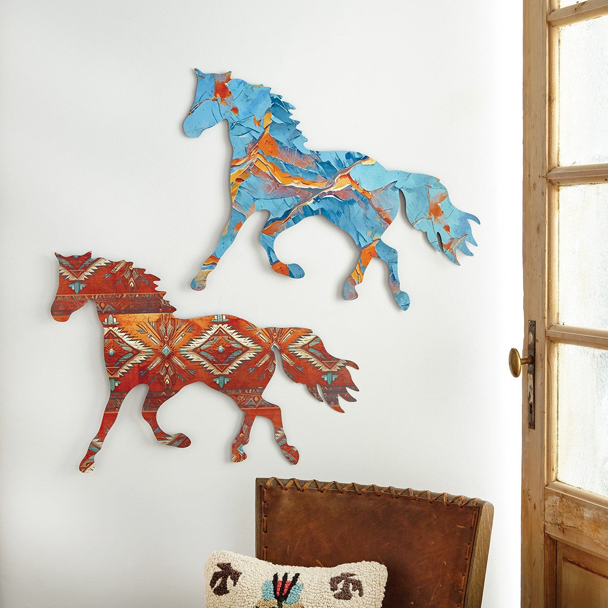 Painted Desert Turquoise Horse Wall Art - Large | Lone Star Western Decor