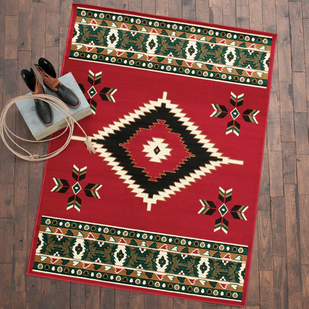 Southwestern Plateau Red Rug Collection | Lone Star Western Decor