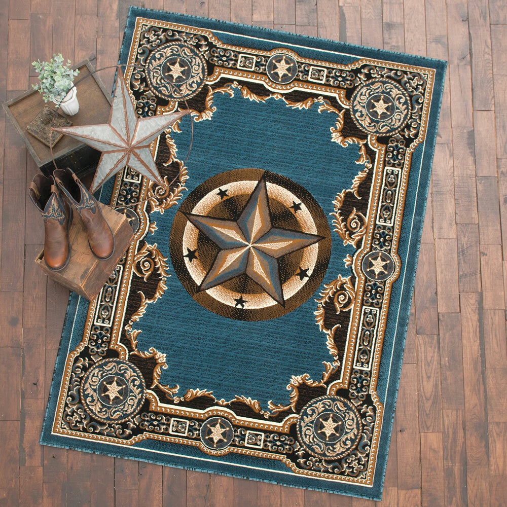 Western Star Blue Rug Collection | Lone Star Western Decor
