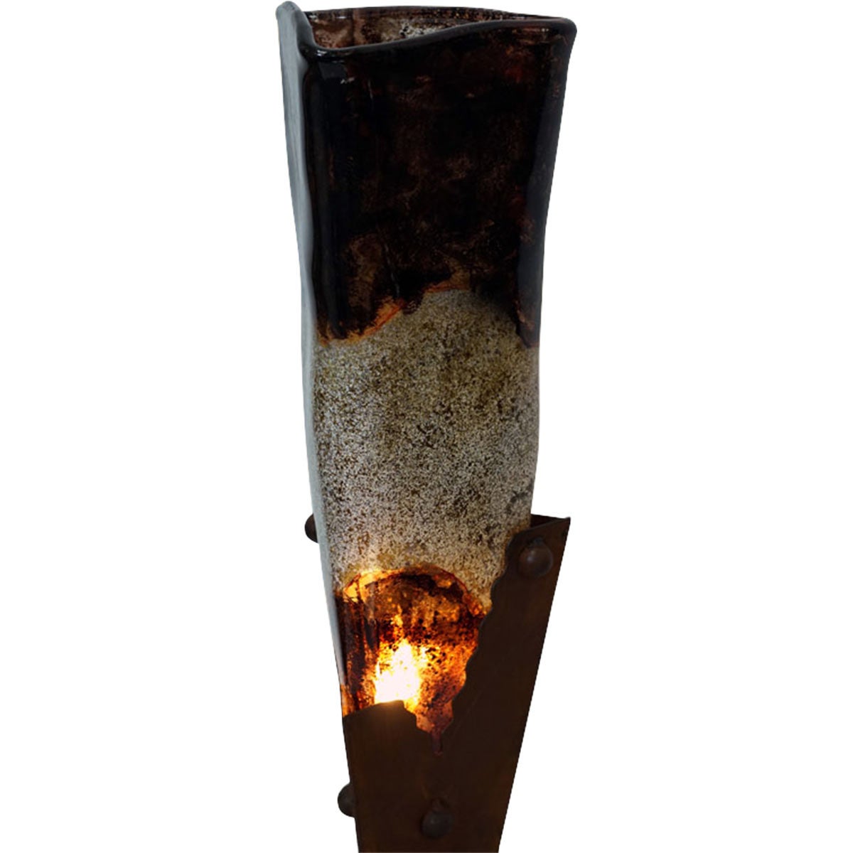 Triangle Glass Table Lamp - Stone | Lone Star Western Decor