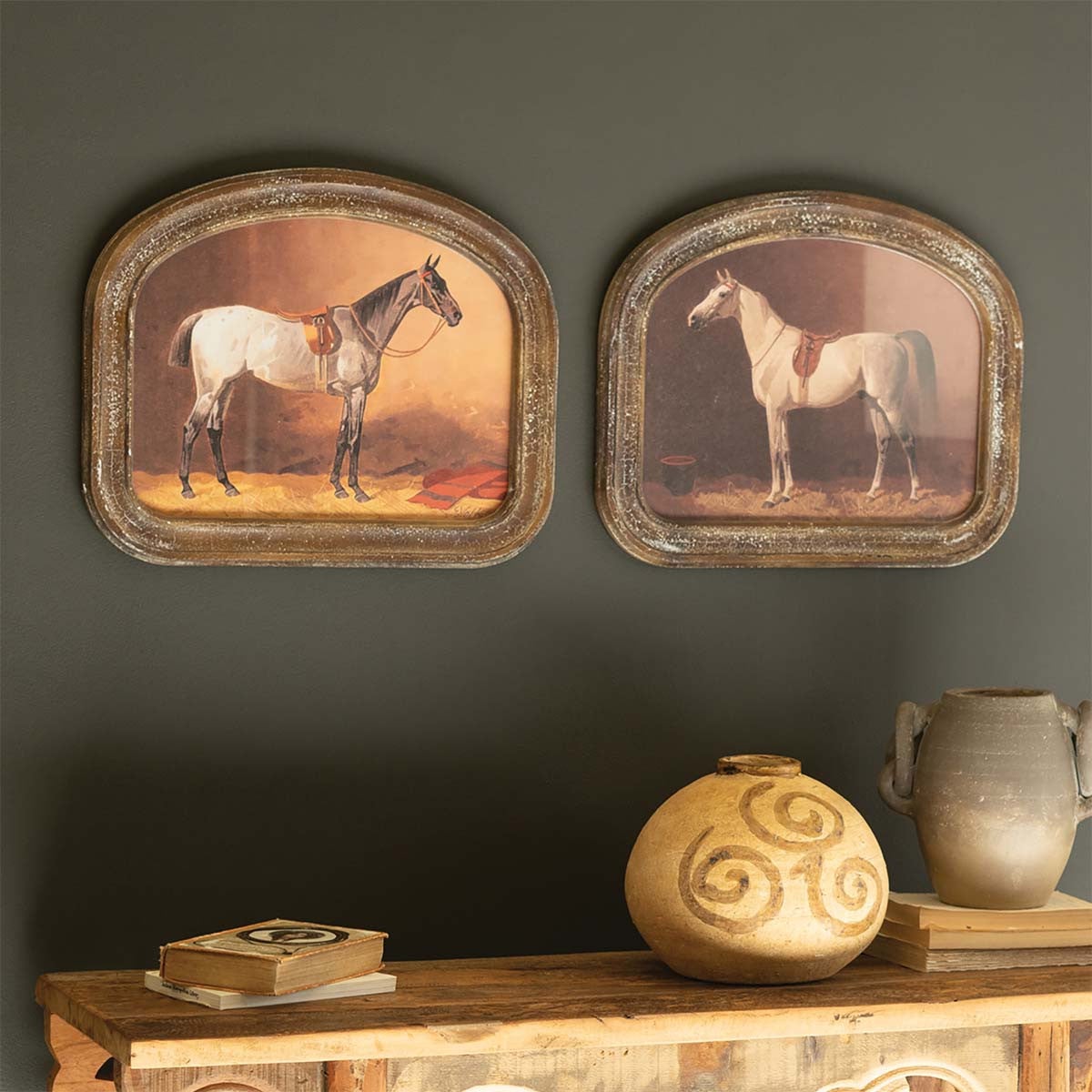 Framed Equine Antique Wall Art - Set of 2 | Lone Star Western Decor