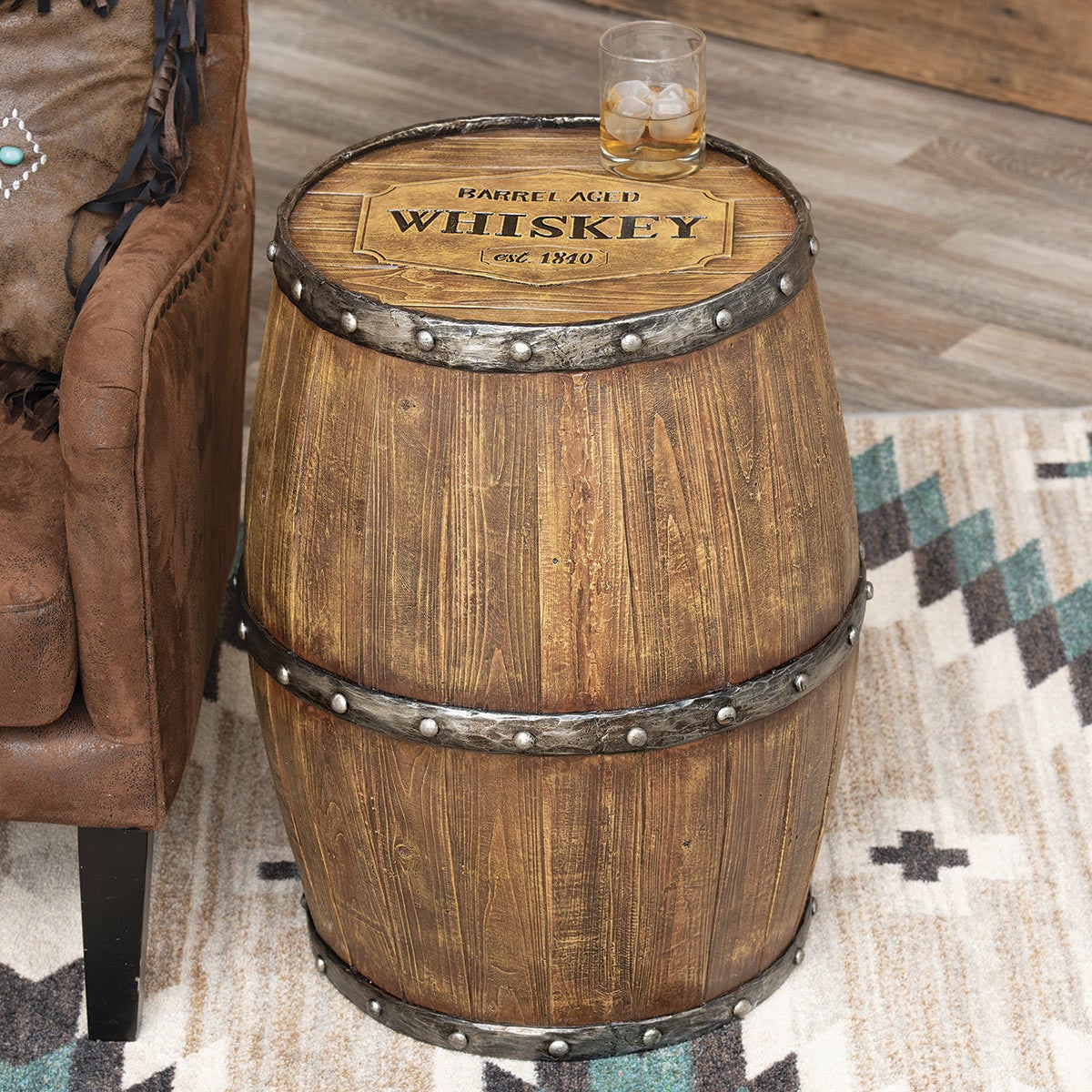 Saloon Whiskey Barrel Table | Lone Star Western Decor
