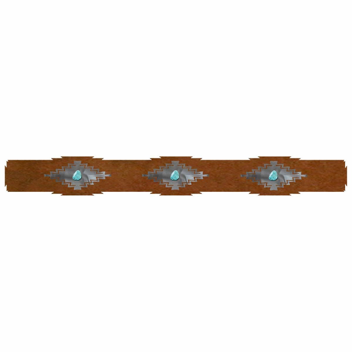 Desert Diamond Rug Rail with Turquoise - 36 Inch | Lone Star Western Decor