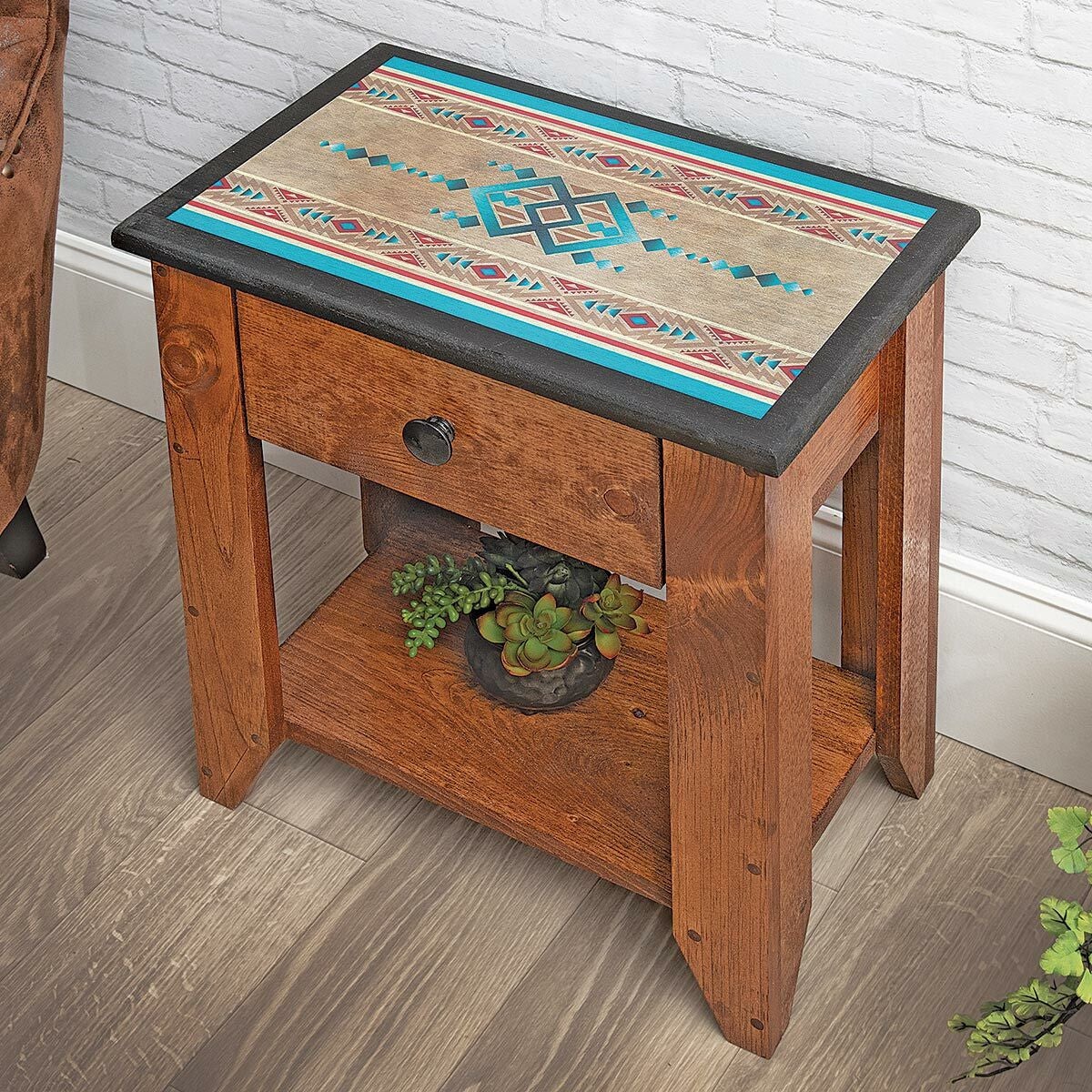 Rustic Tables: Southwest Aztec Side Table | Lone Star Western Decor