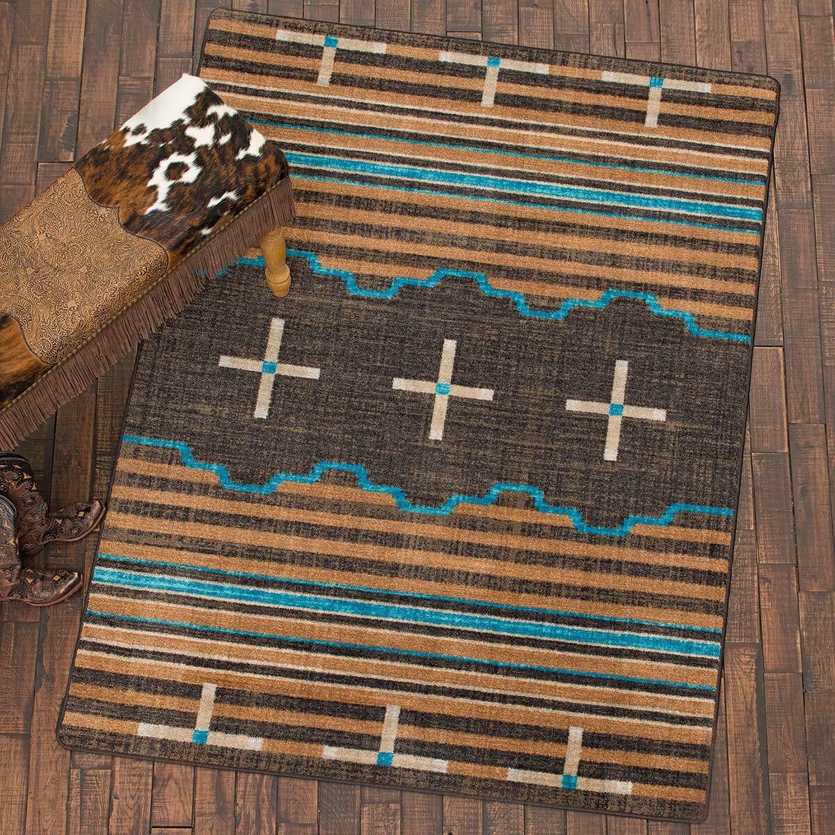 Three Chiefs Suede & Teal Rug Collection | Lone Star Western Decor
