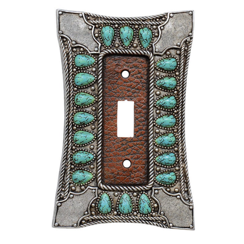 Western Switch Plate Covers: Tribal Turquoise Switch Covers