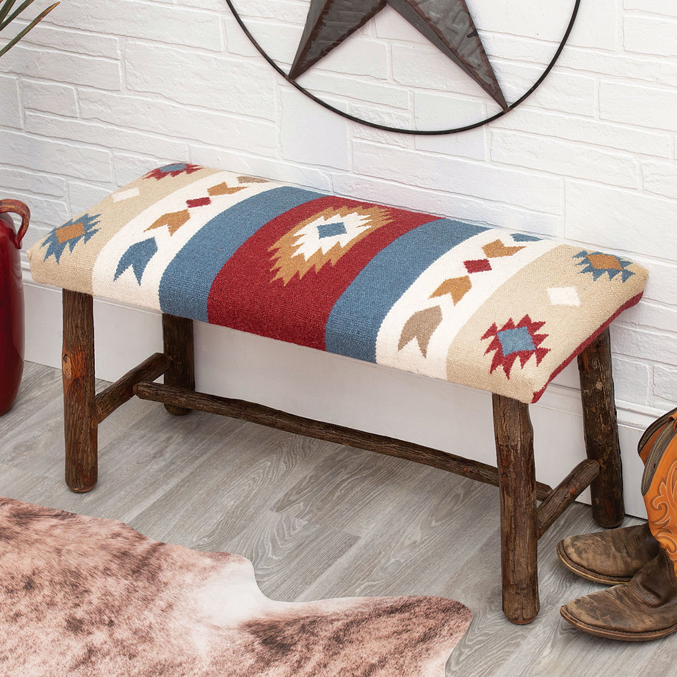 Phoenix Sun 32 Inch Hickory Bench | Lone Star Western Decor