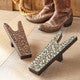 Floral Tan Tooled Leather Boot Jack | Lone Star Western Decor