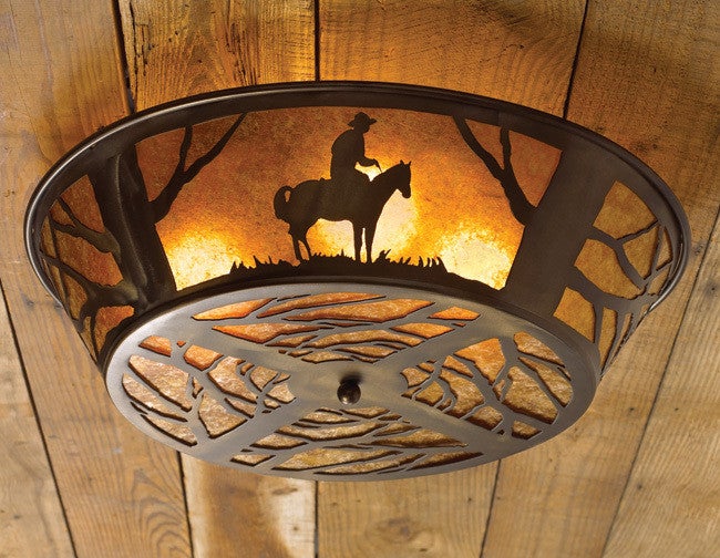 Cowboy Ceiling Light Fixture | Lone Star Western Decor