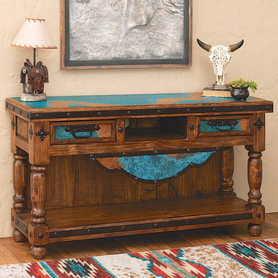 Copper Canyon Turquoise Console Table | Lone Star Western Decor