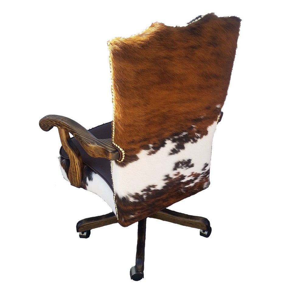 Cowboy King Cowhide Office Chair - Tall | Lone Star Western Decor