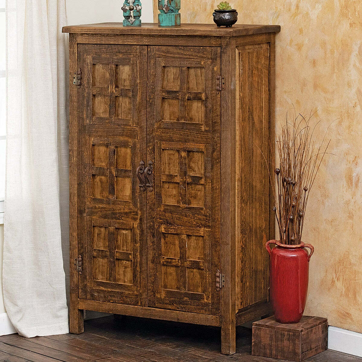 rustic linen cupboard