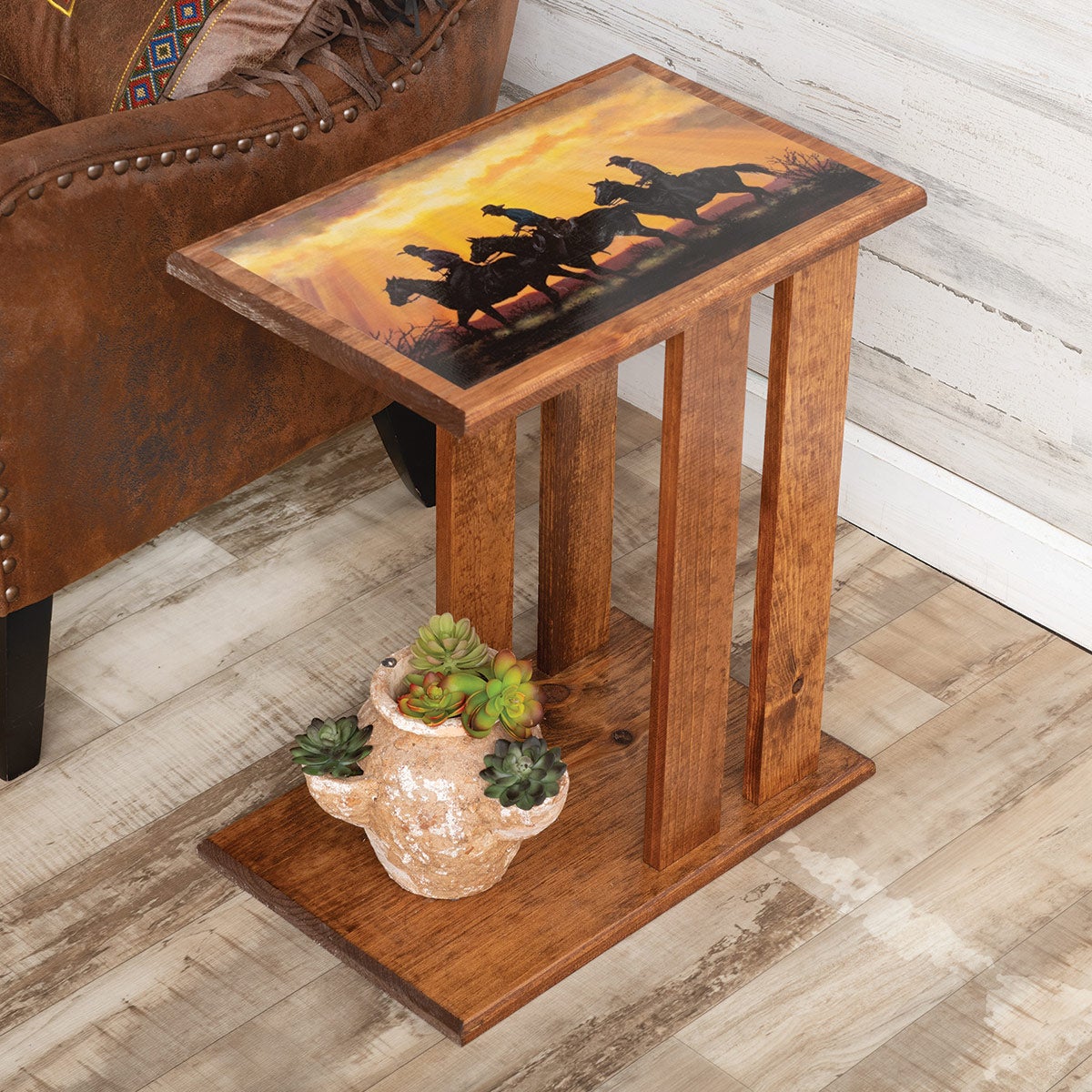 rustic side coffee table