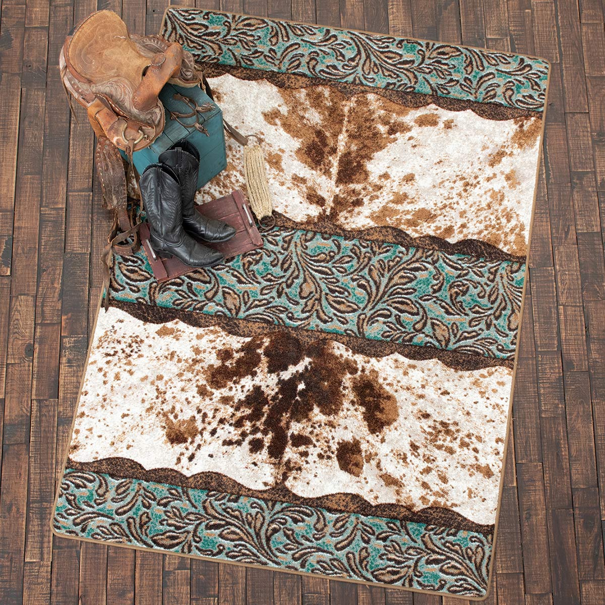 turquoise pattern rug